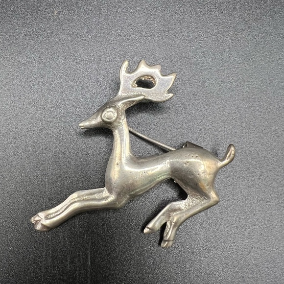 Jewelry | Vintage Silver Reindeer Brooch | Poshmark